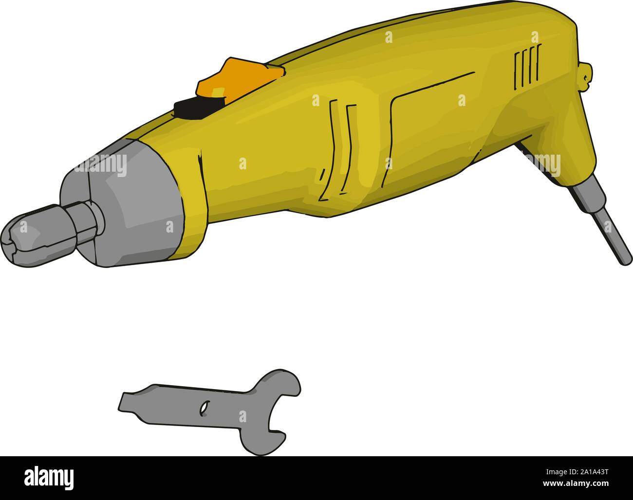 Yellow tool, illustration, vector on white background Stock Vector ...