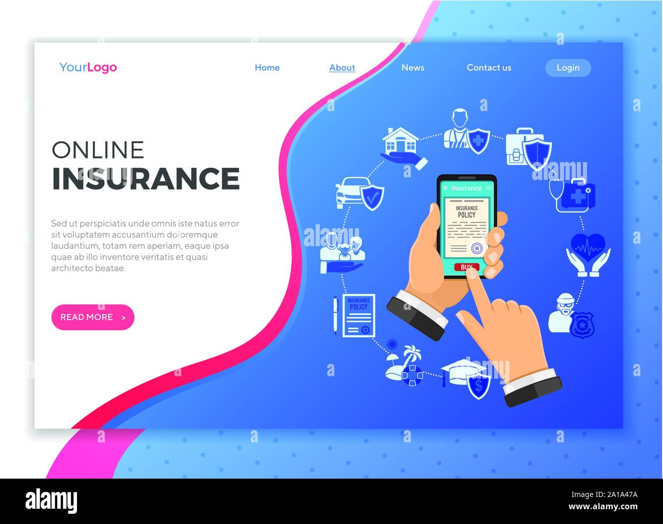 Online Insurance Services Concept Stock Vector Image & Art - Alamy
