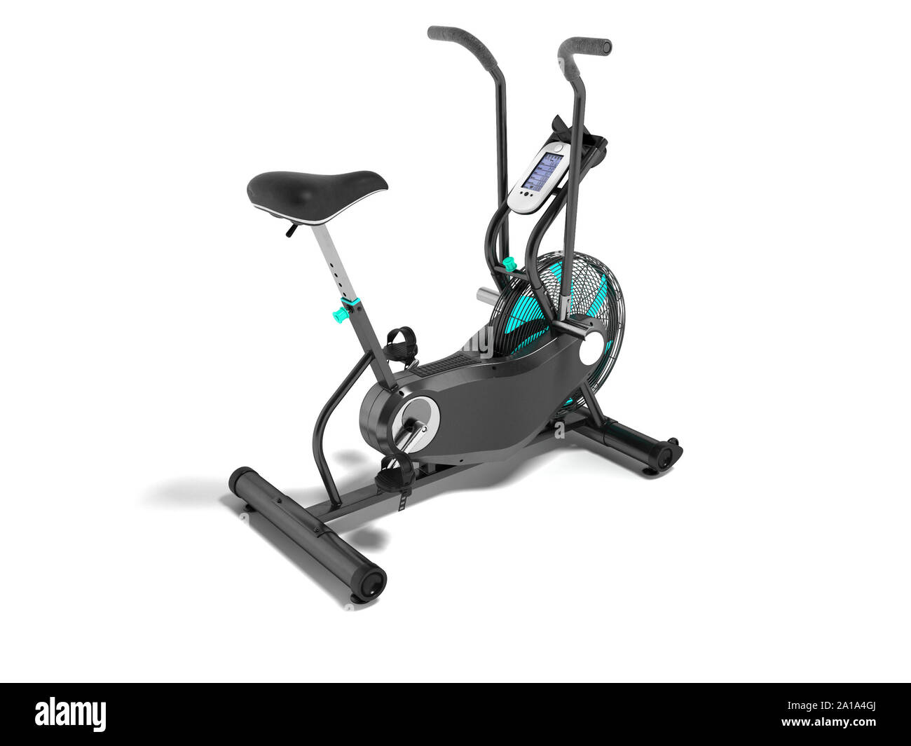 Modern bicycle training machine for leg training with personal computer ...
