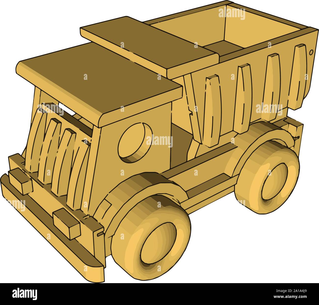Garbage truck toy, illustration, vector on white background Stock ...