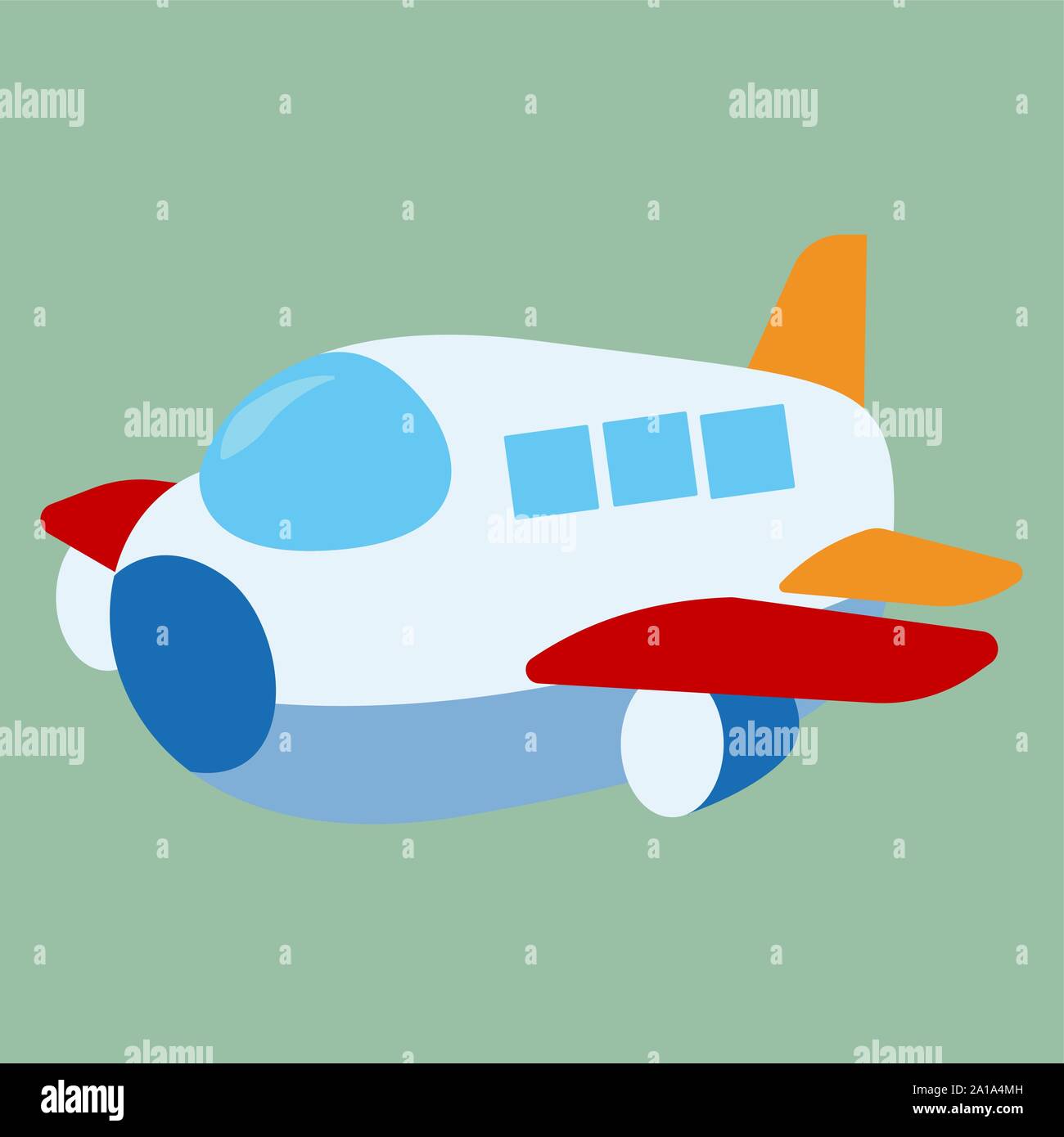 Fat airplane, illustration, vector on white background Stock Vector ...