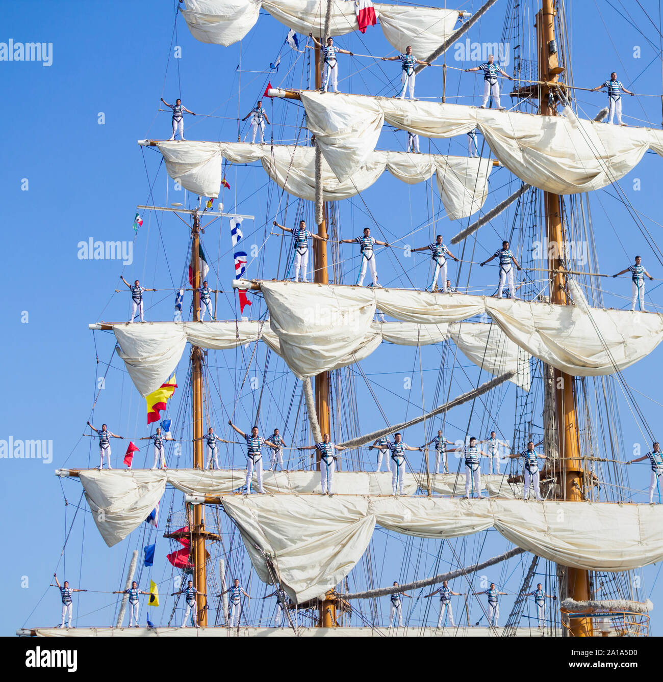 Ships Sailing Rigging Crew Climb High Resolution Stock Photography and ...
