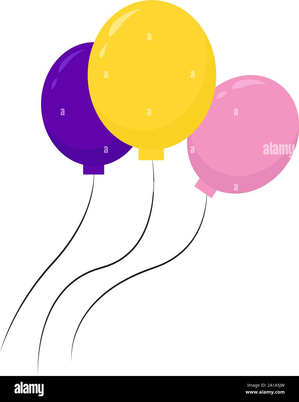 Flying balloons, illustration, vector on white background Stock Vector ...
