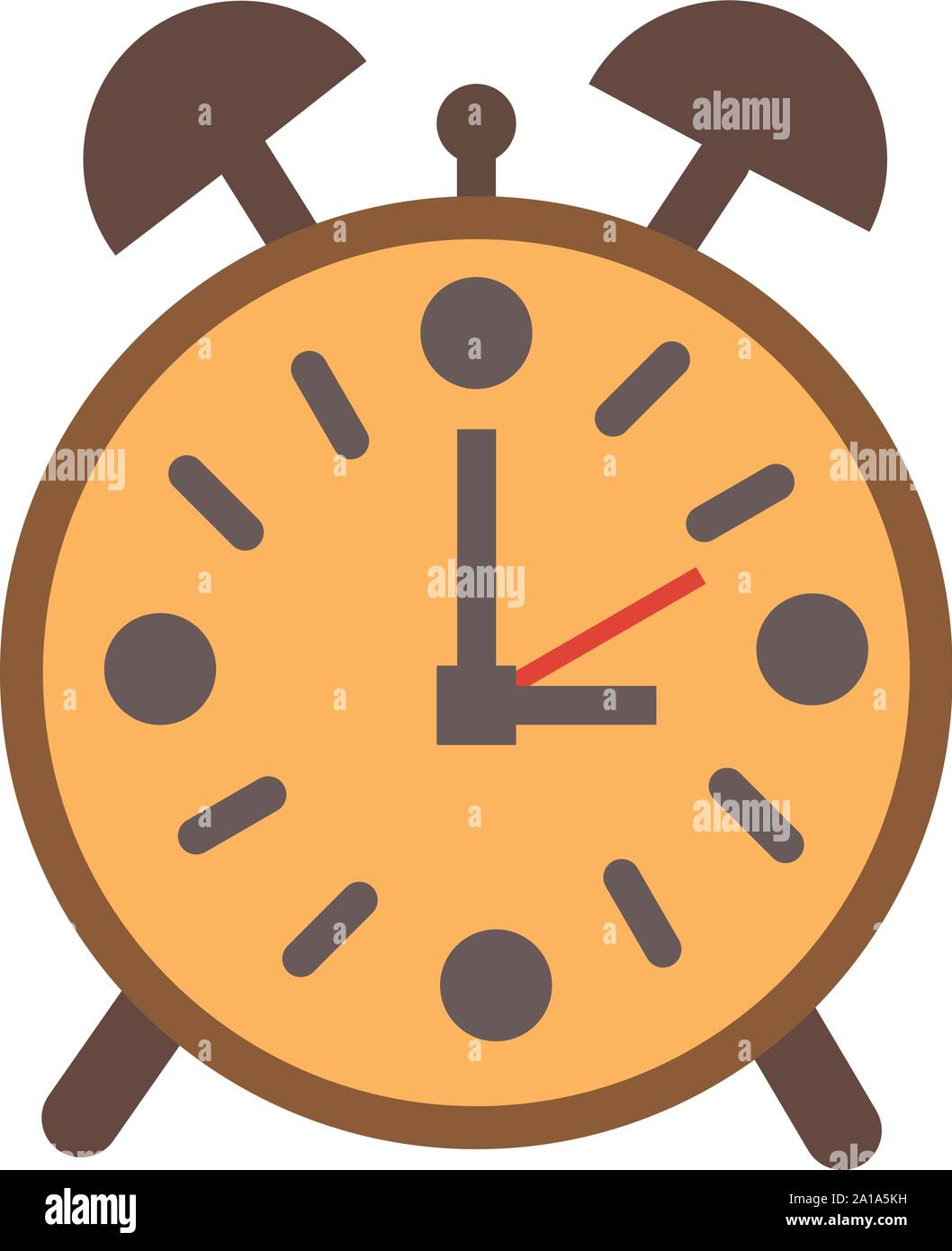 Orange clock, illustration, vector on white background Stock Vector ...