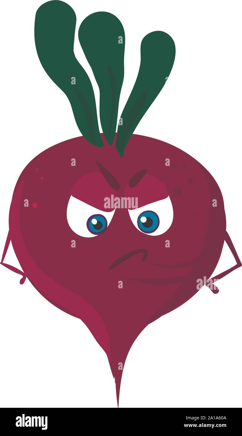 Angry beet, illustration, vector on white background Stock Vector Image ...