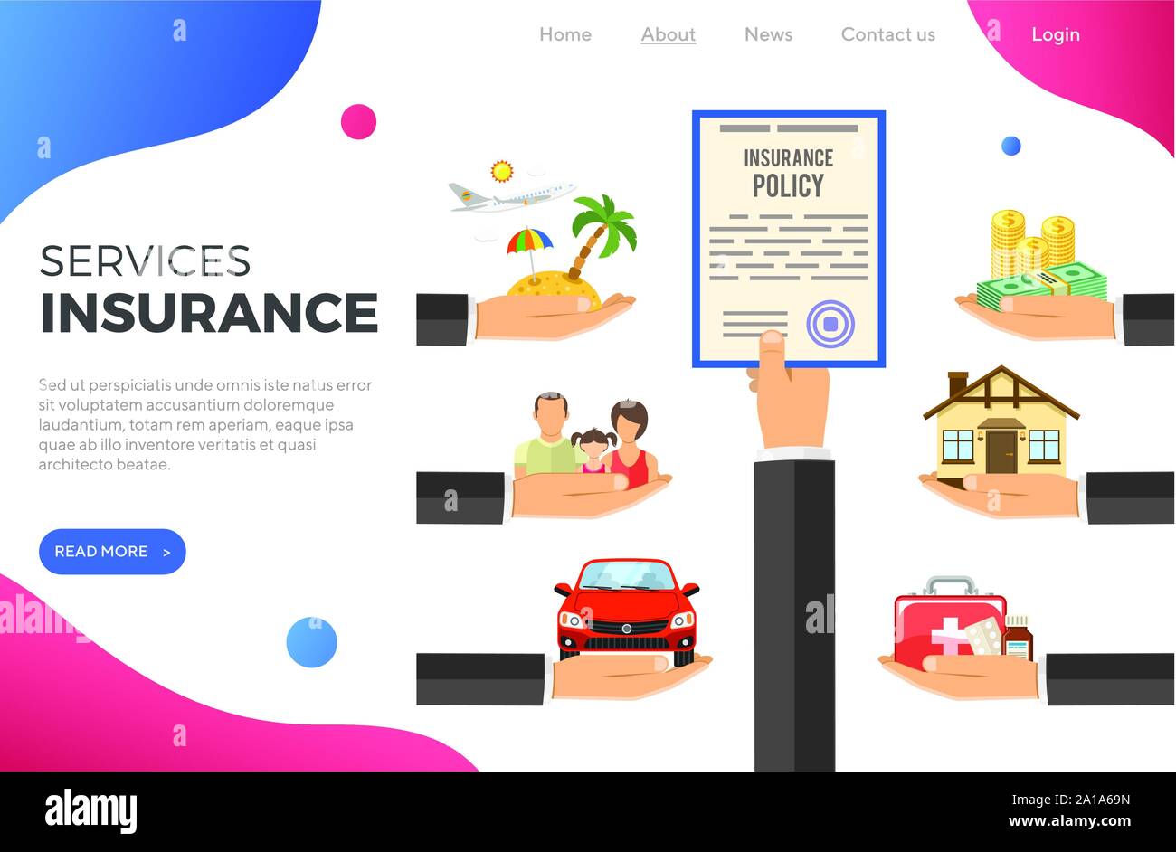 Insurance Services Concept Stock Vector Image & Art - Alamy