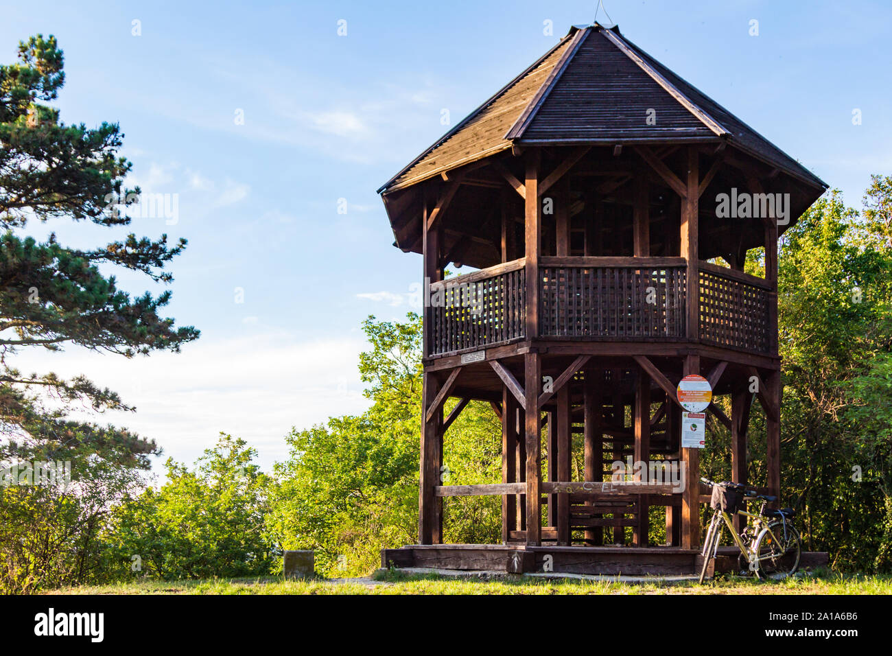 Gloriette kilato (wooden wood lookout observation tower) on Vas hegy in ...