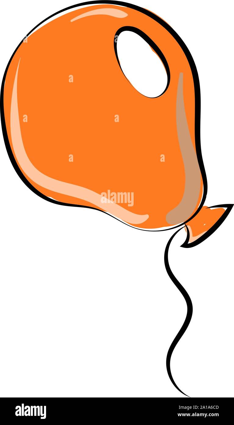 Orange balloon, illustration, vector on white background Stock Vector ...