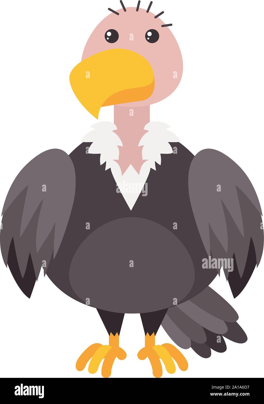 Bald bird, illustration, vector on white background Stock Vector Image ...