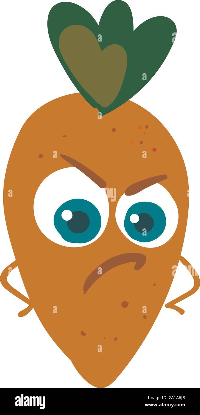 Angry carrot, illustration, vector on white background Stock Vector ...