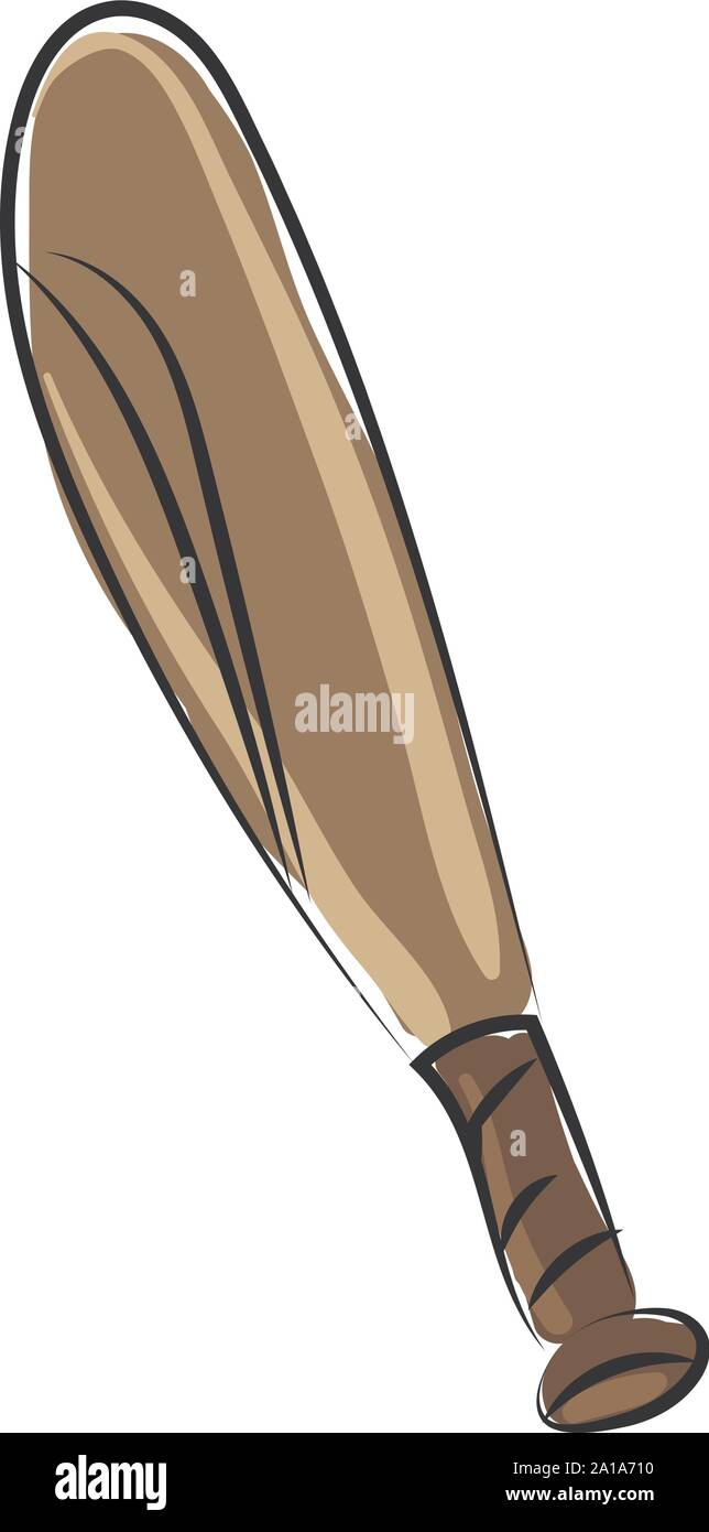 Old baseball bat, illustration, vector on white background Stock Vector ...