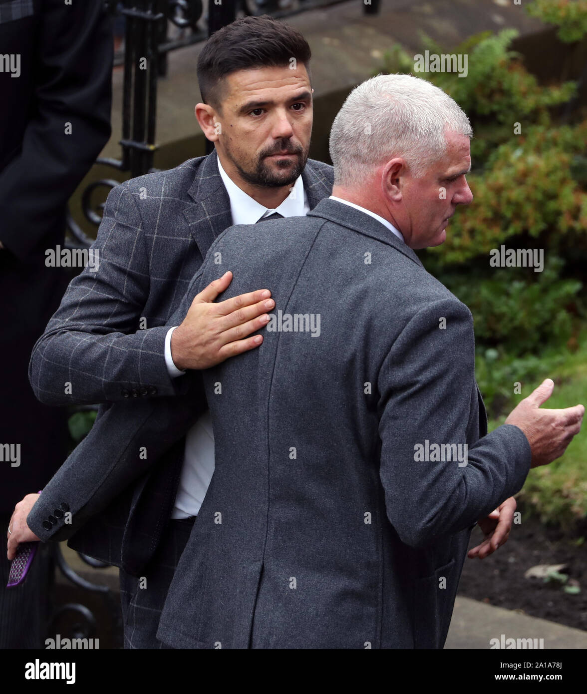 Nacho Novo and Ian Durrant attend the funeral of former Rangers ...
