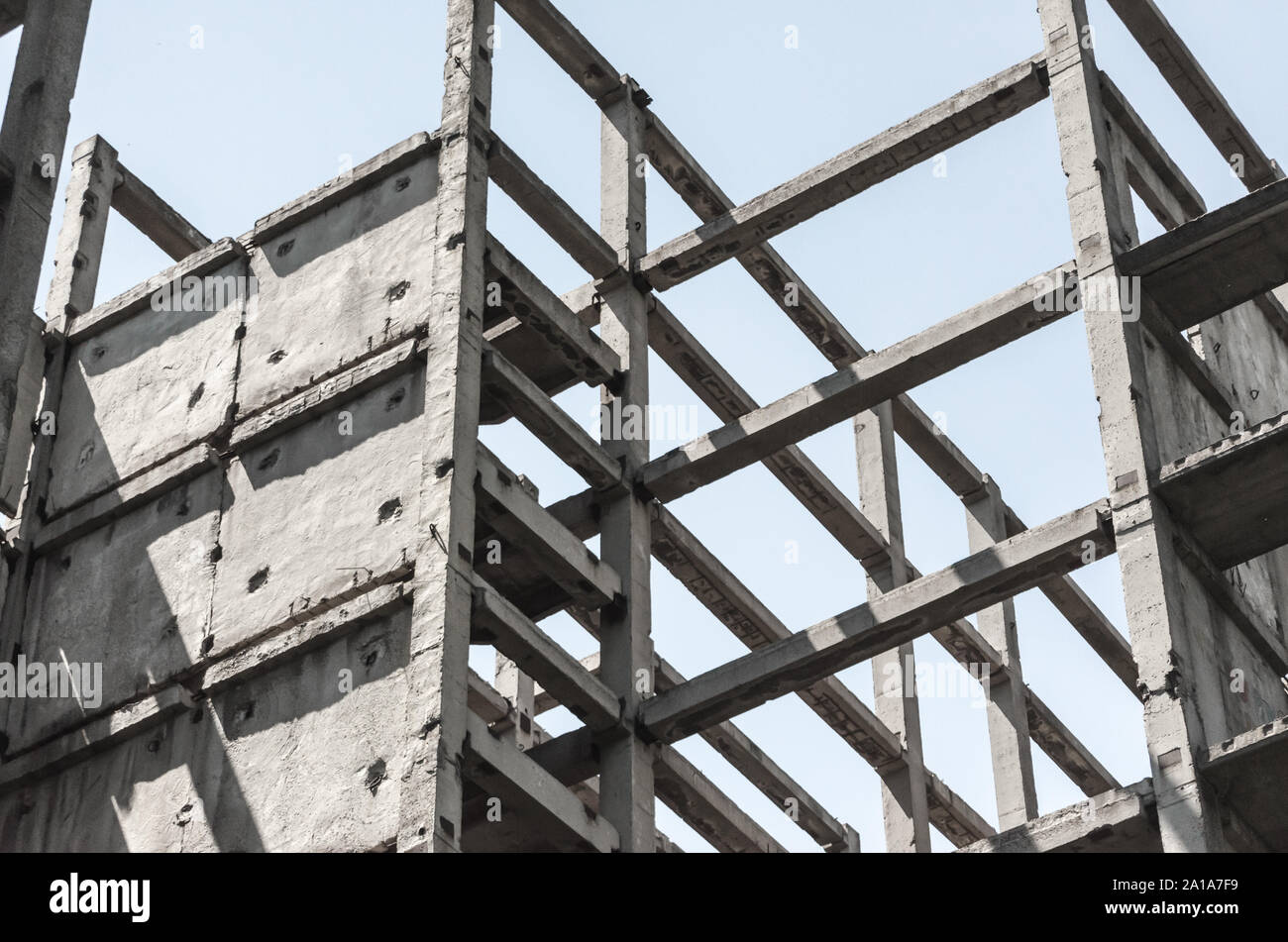 abstract background fragment of a building from concrete blocks Stock ...