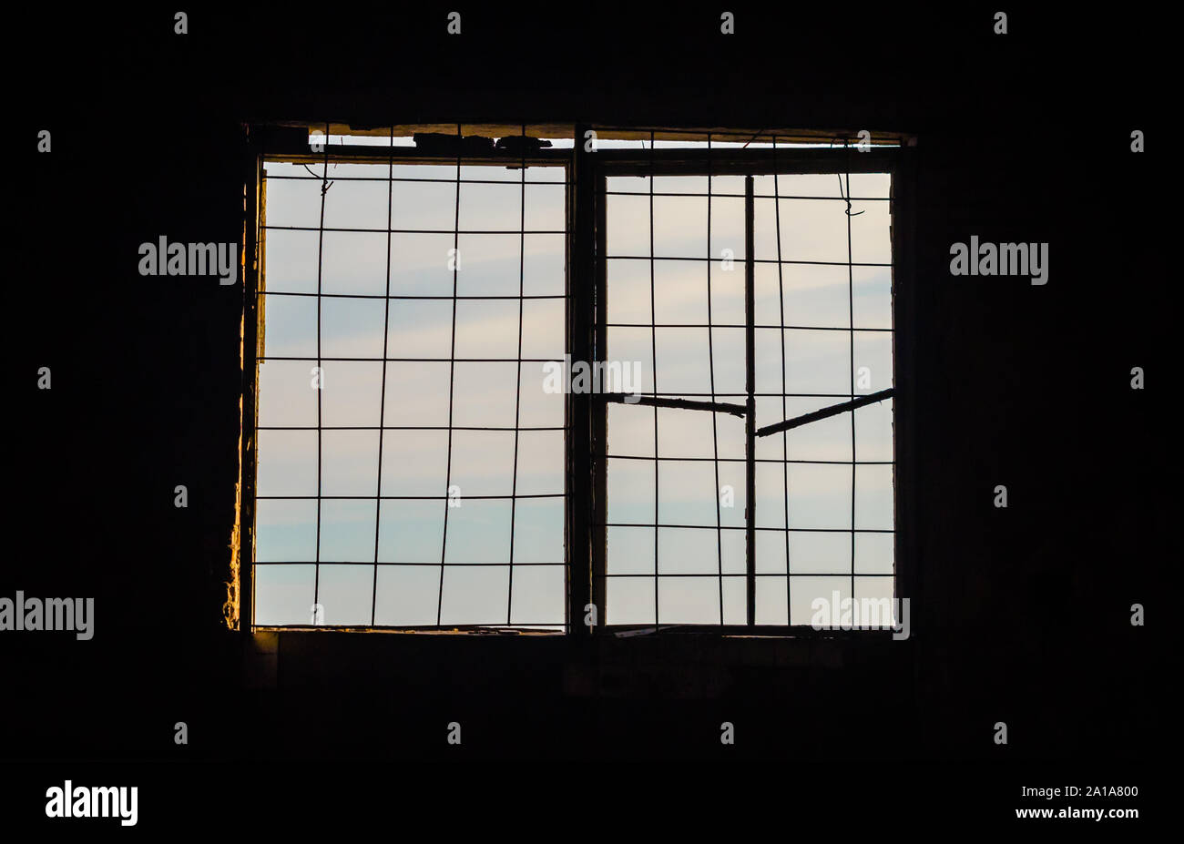 latticed window with a black background Stock Photo - Alamy
