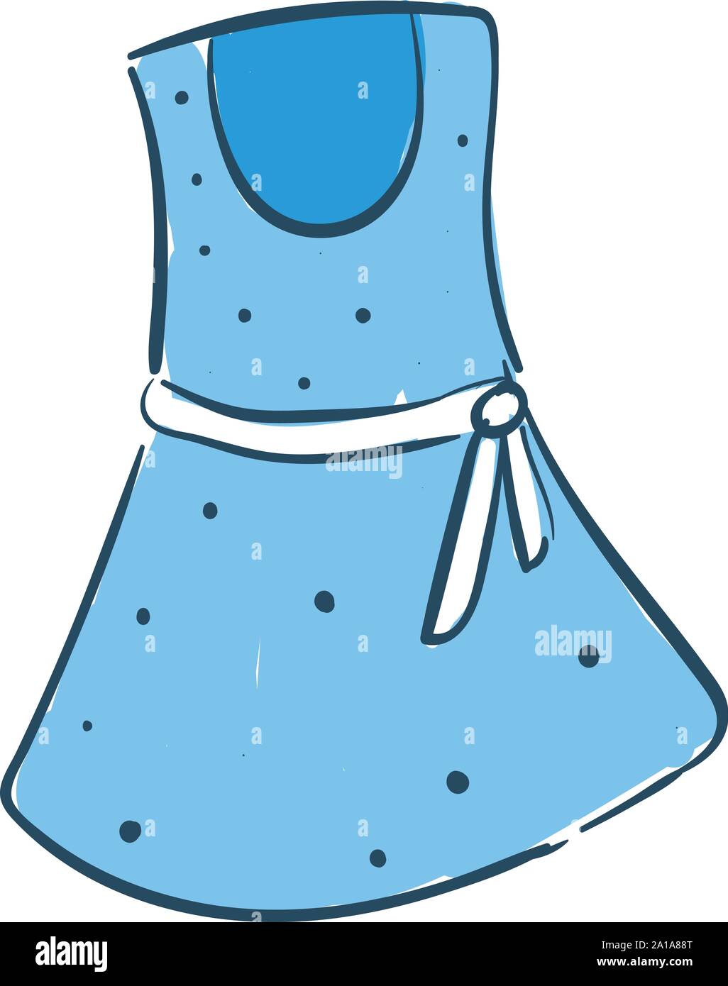 Blue dress, illustration, vector on white background Stock Vector Image ...