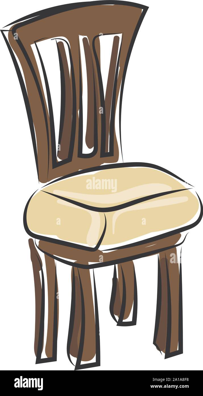 Kitchen chair, illustration, vector on white background Stock Vector ...