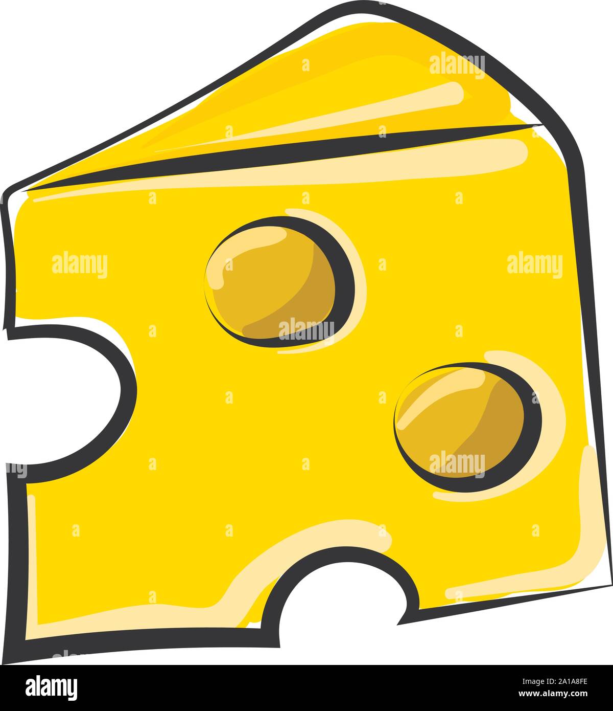 Yellow cheese, illustration, vector on white background Stock Vector ...