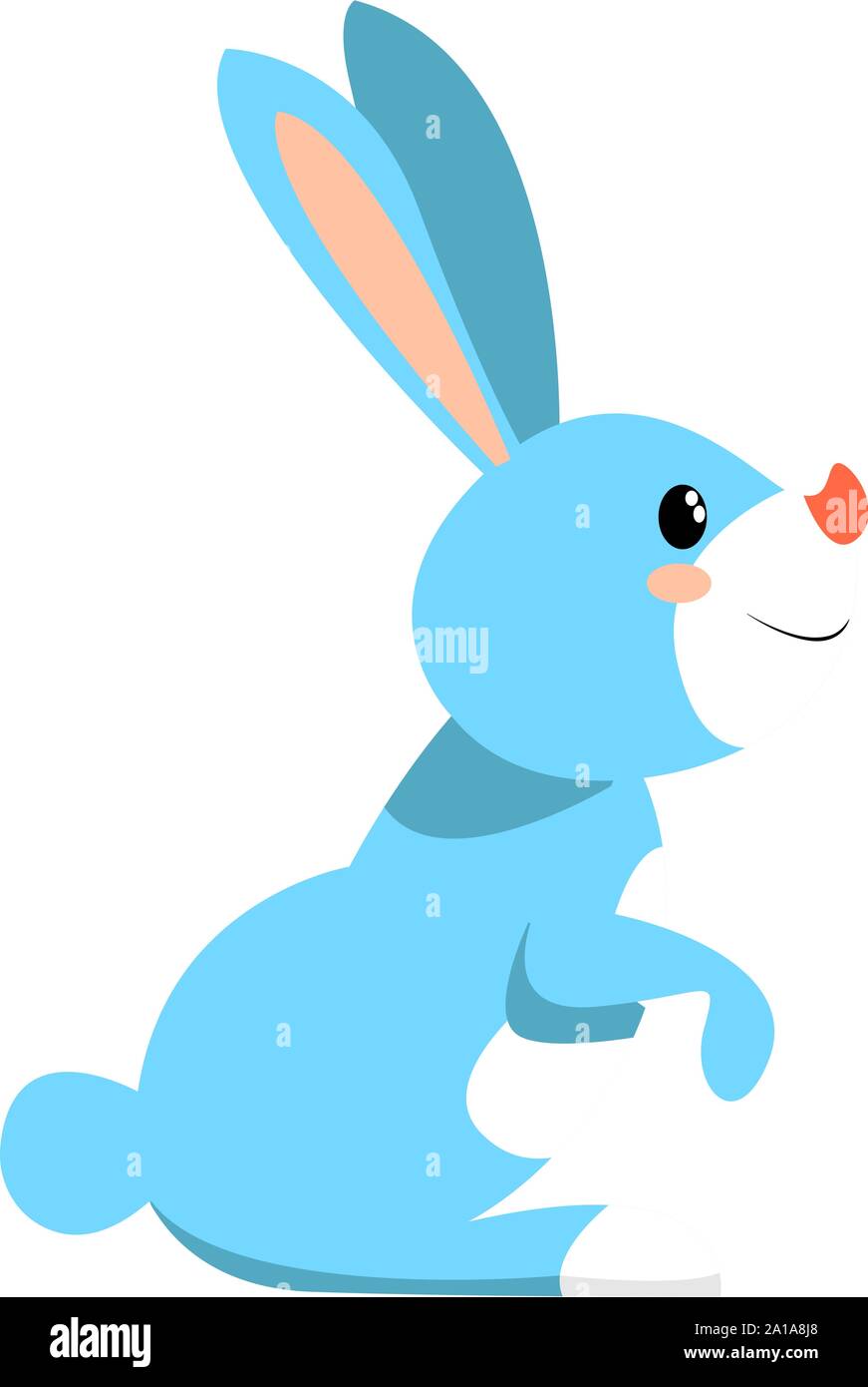 Blue bunny, illustration, vector on white background Stock Vector Image ...