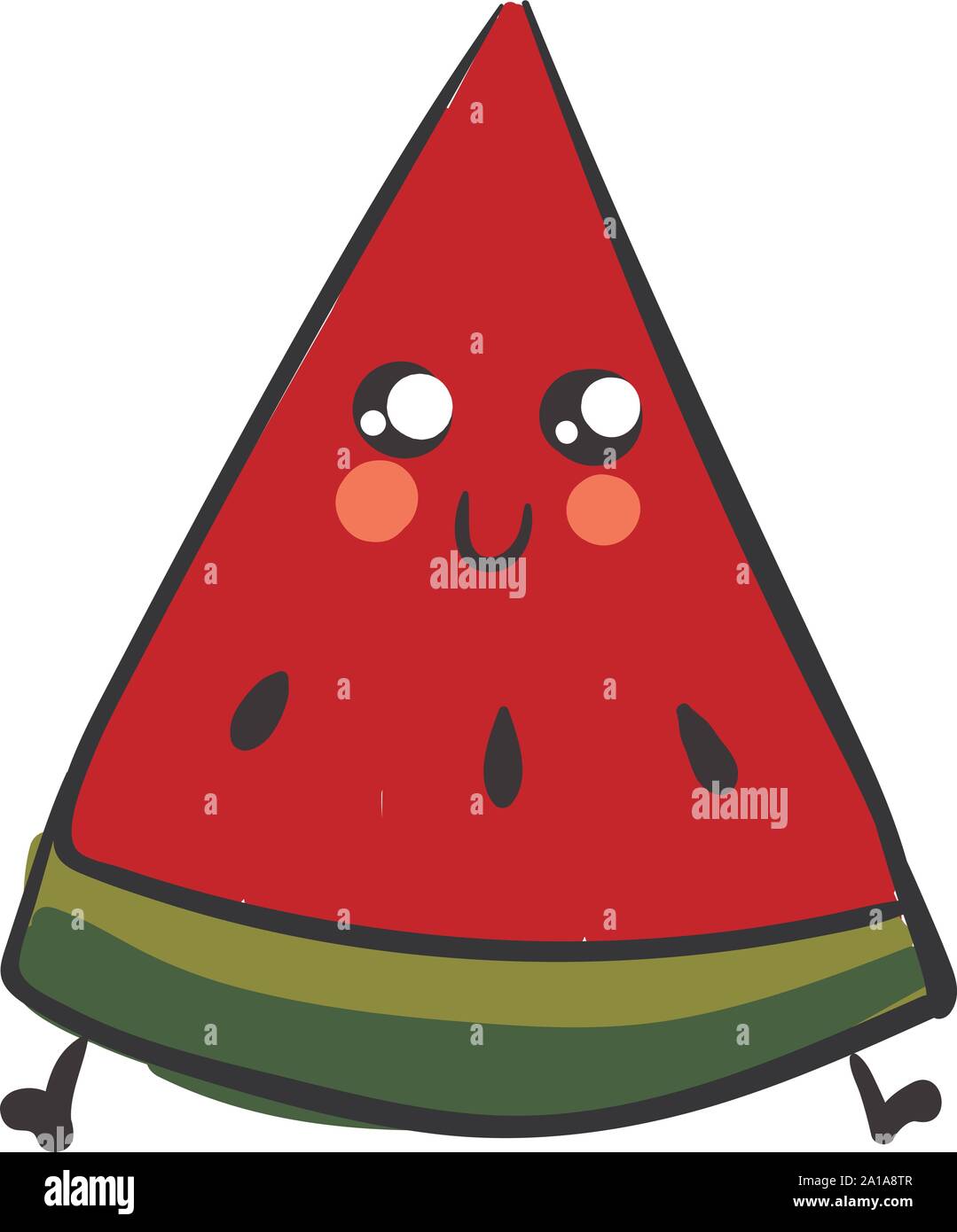 Cute watermelon, illustration, vector on white background Stock Vector ...