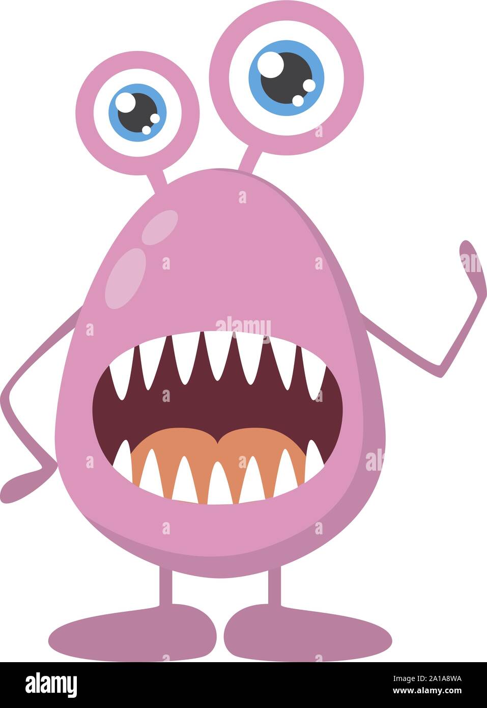 Pink monster, illustration, vector on white background Stock Vector ...