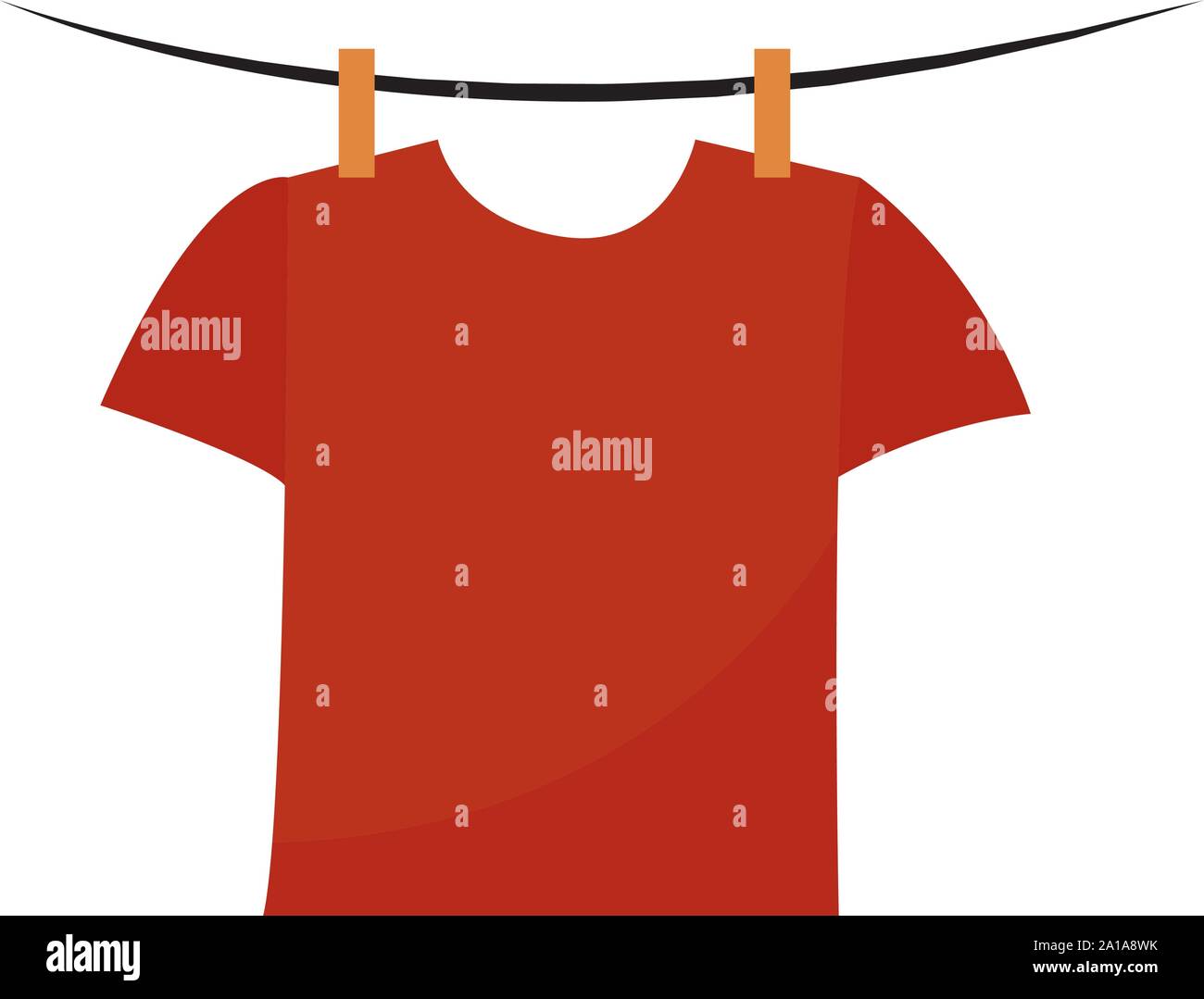 Red shirt, illustration, vector on white background Stock Vector Image ...