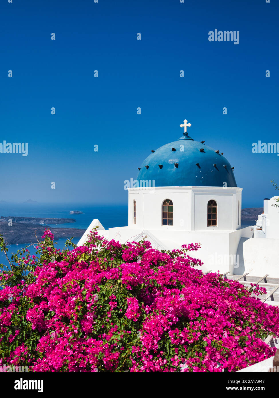 Santorini dome flowers hi-res stock photography and images - Alamy
