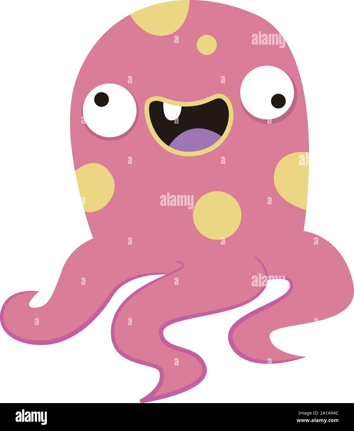 Crazy octopus, illustration, vector on white background Stock Vector ...