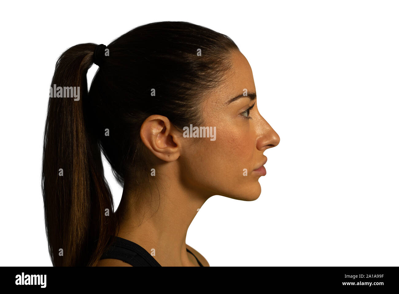 Profile young thoughtful beautiful hi-res stock photography and images ...