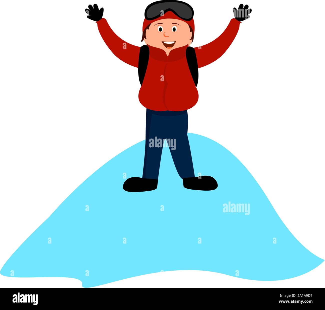 Happy climber, illustration, vector on white background Stock Vector ...
