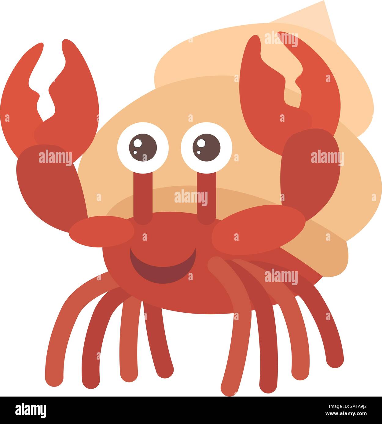 Happy crab, illustration, vector on white background Stock Vector Image ...