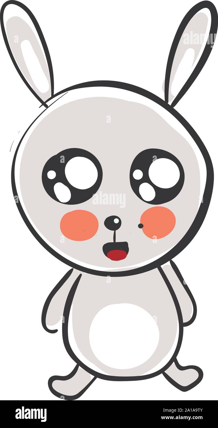 Cute rabbit, illustration, vector on white background Stock Vector ...