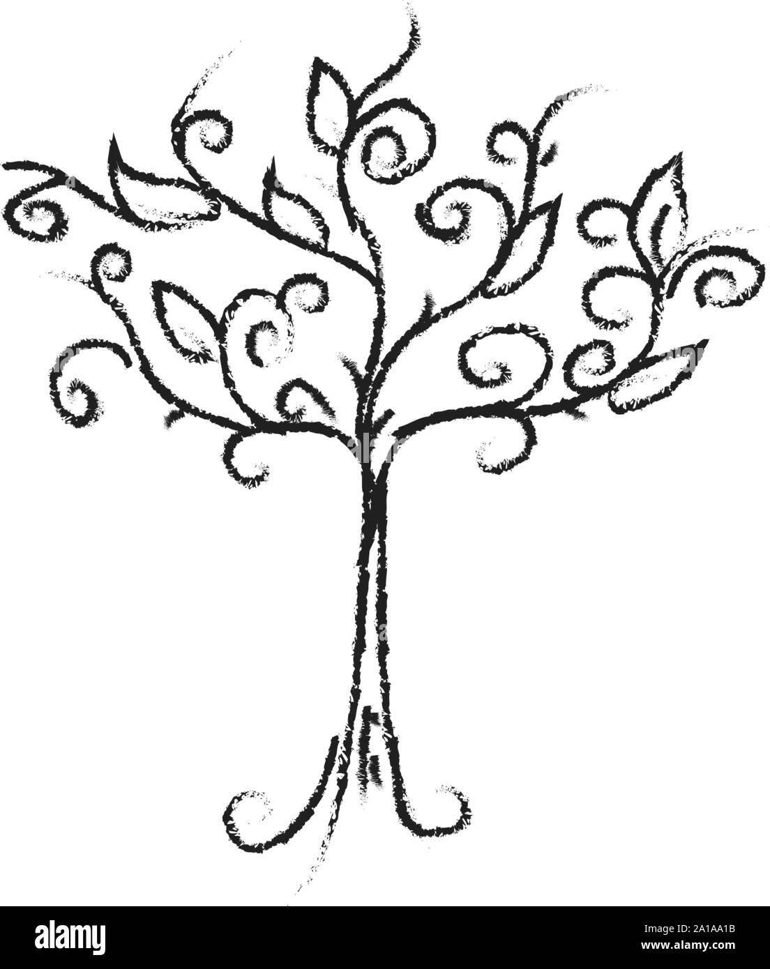 Decorative tree, illustration, vector on white background Stock Vector ...