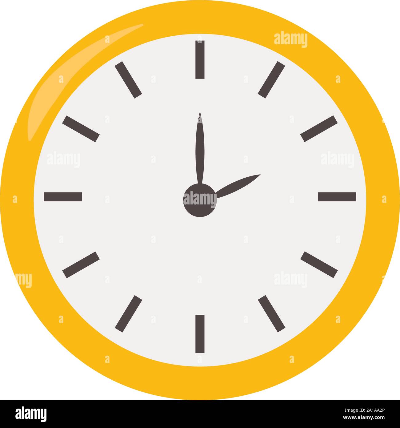 Yellow clock, illustration, vector on white background Stock Vector ...