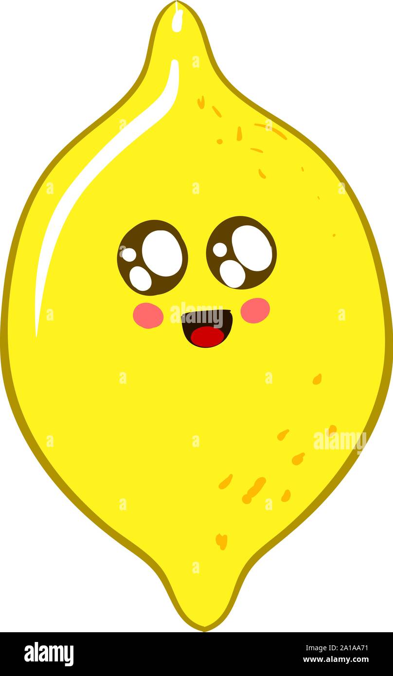 Cute lemon, illustration, vector on white background Stock Vector Image ...