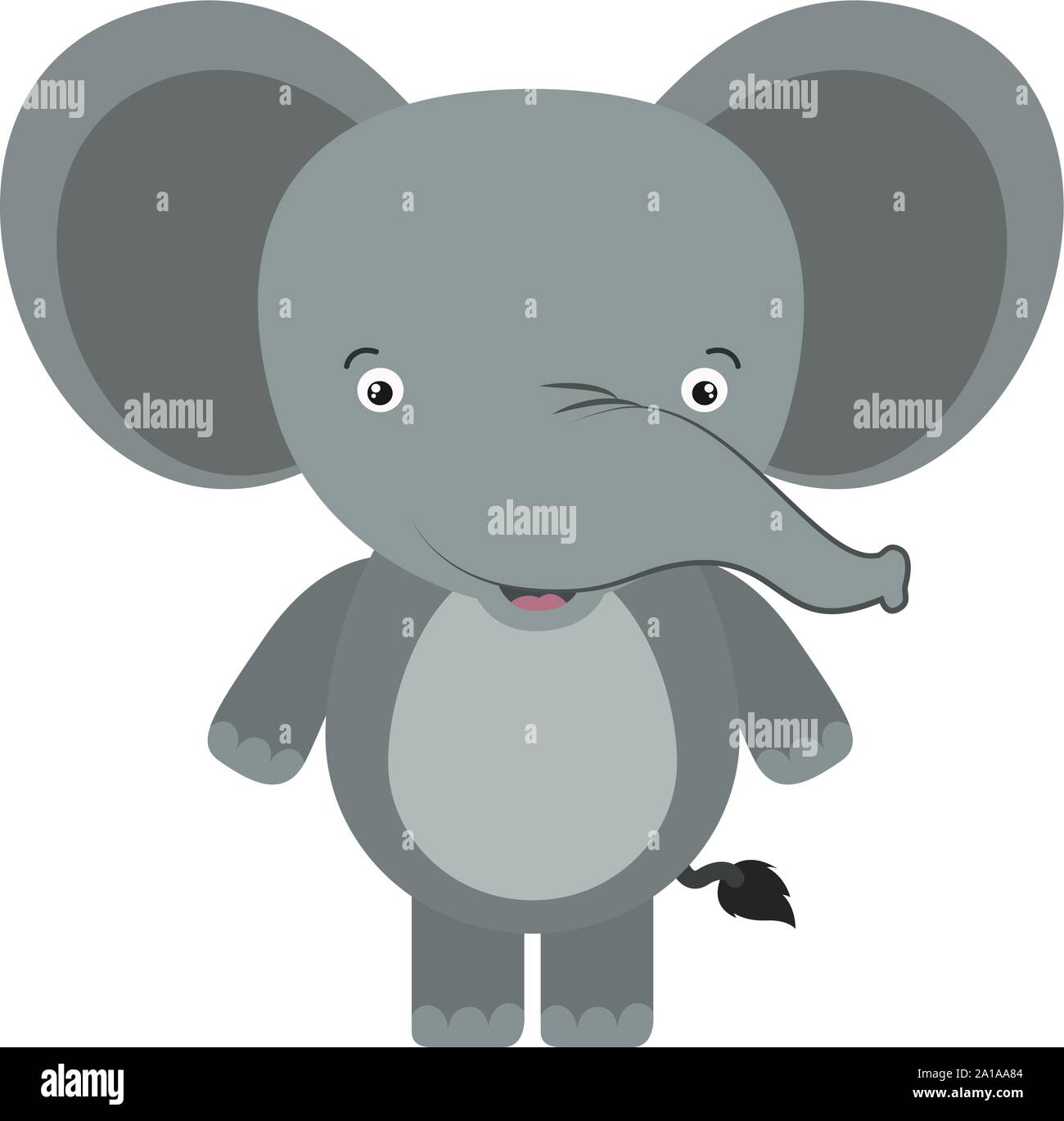Happy elephant, illustration, vector on white background Stock Vector ...