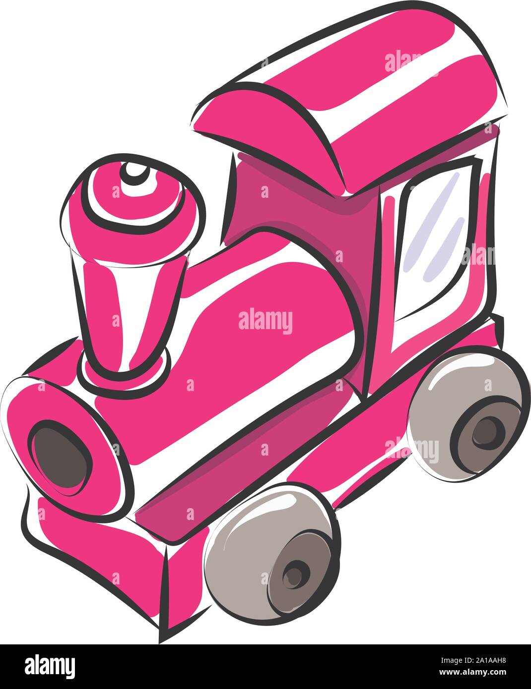Pink train, illustration, vector on white background Stock Vector Image ...