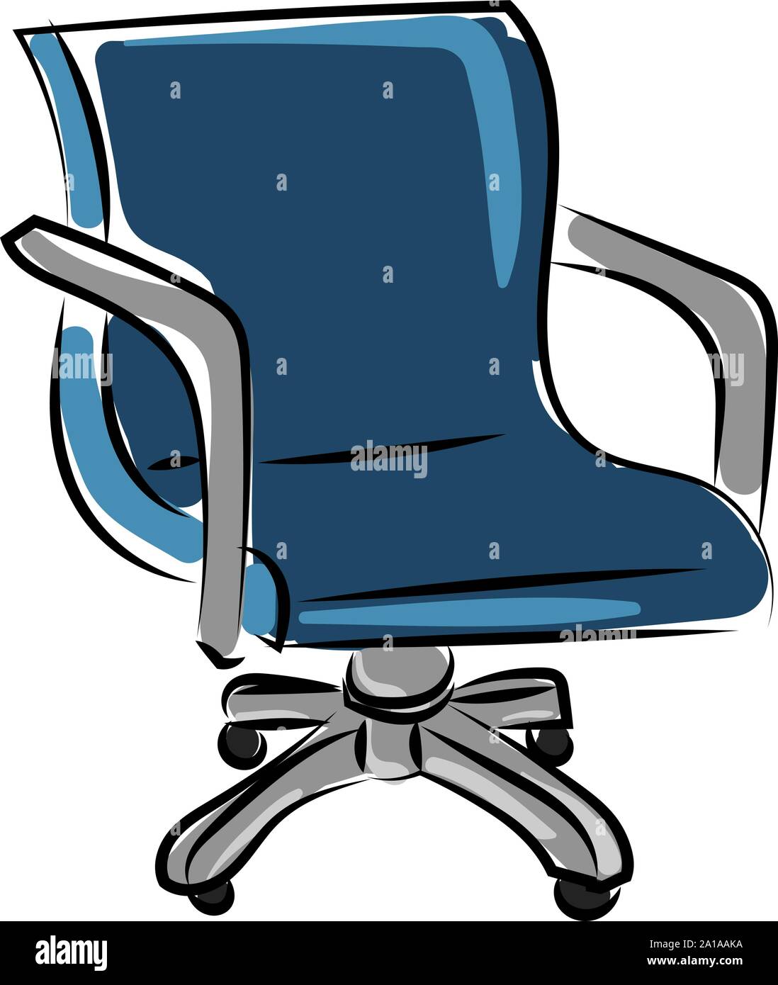 Blue chair, illustration, vector on white background Stock Vector Image ...