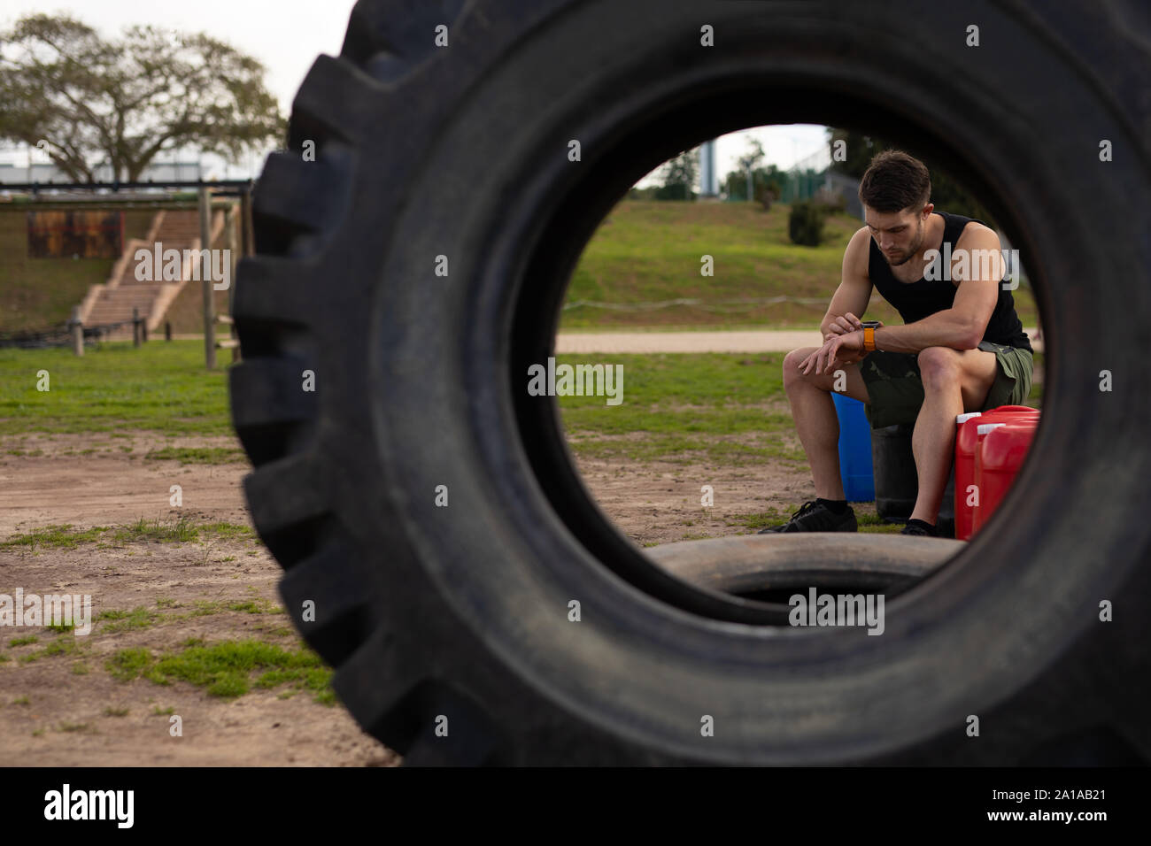 Man checking watch hi-res stock photography and images - Alamy