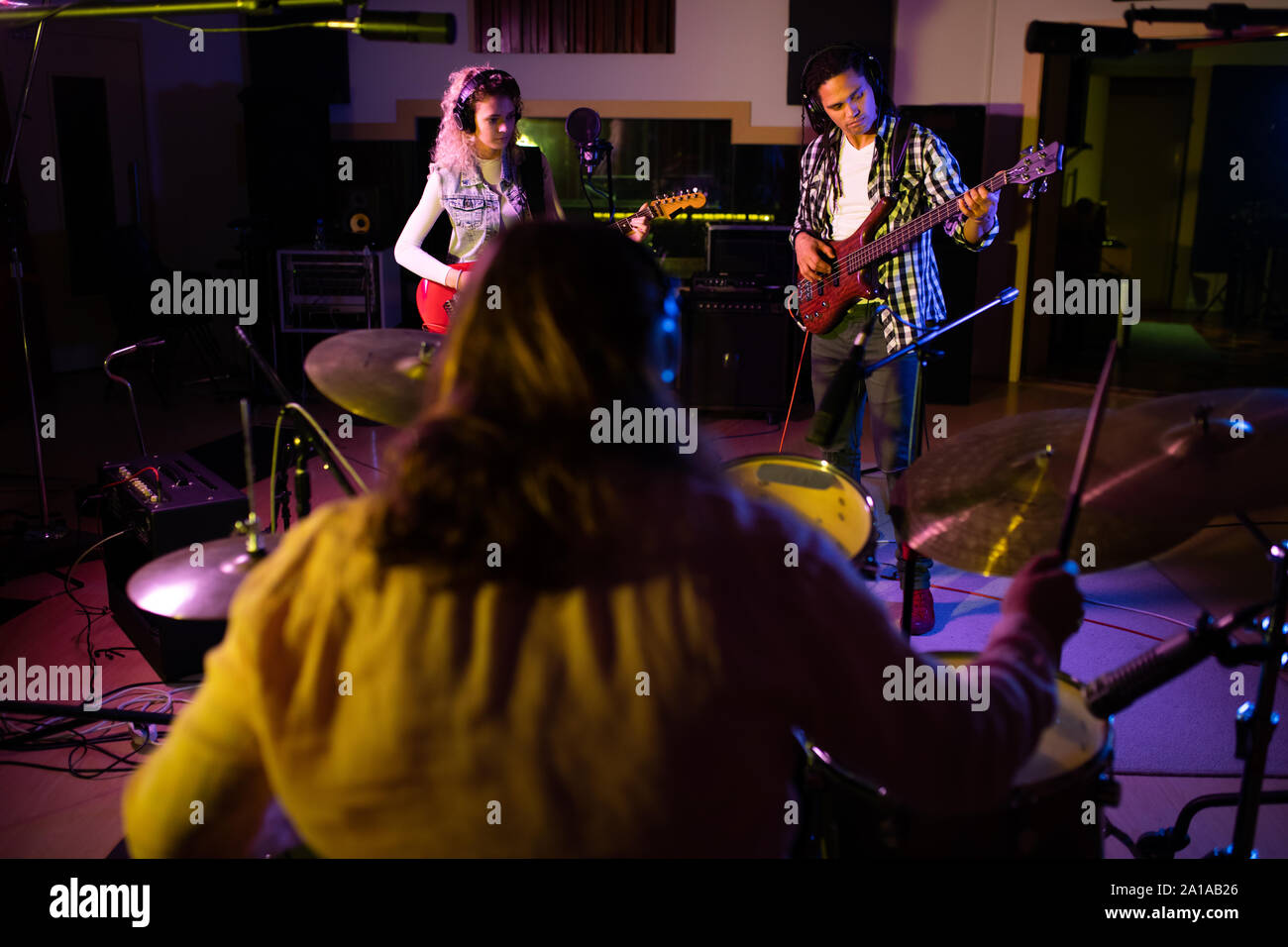 Professional drummer playing instrument in hi-res stock photography and ...