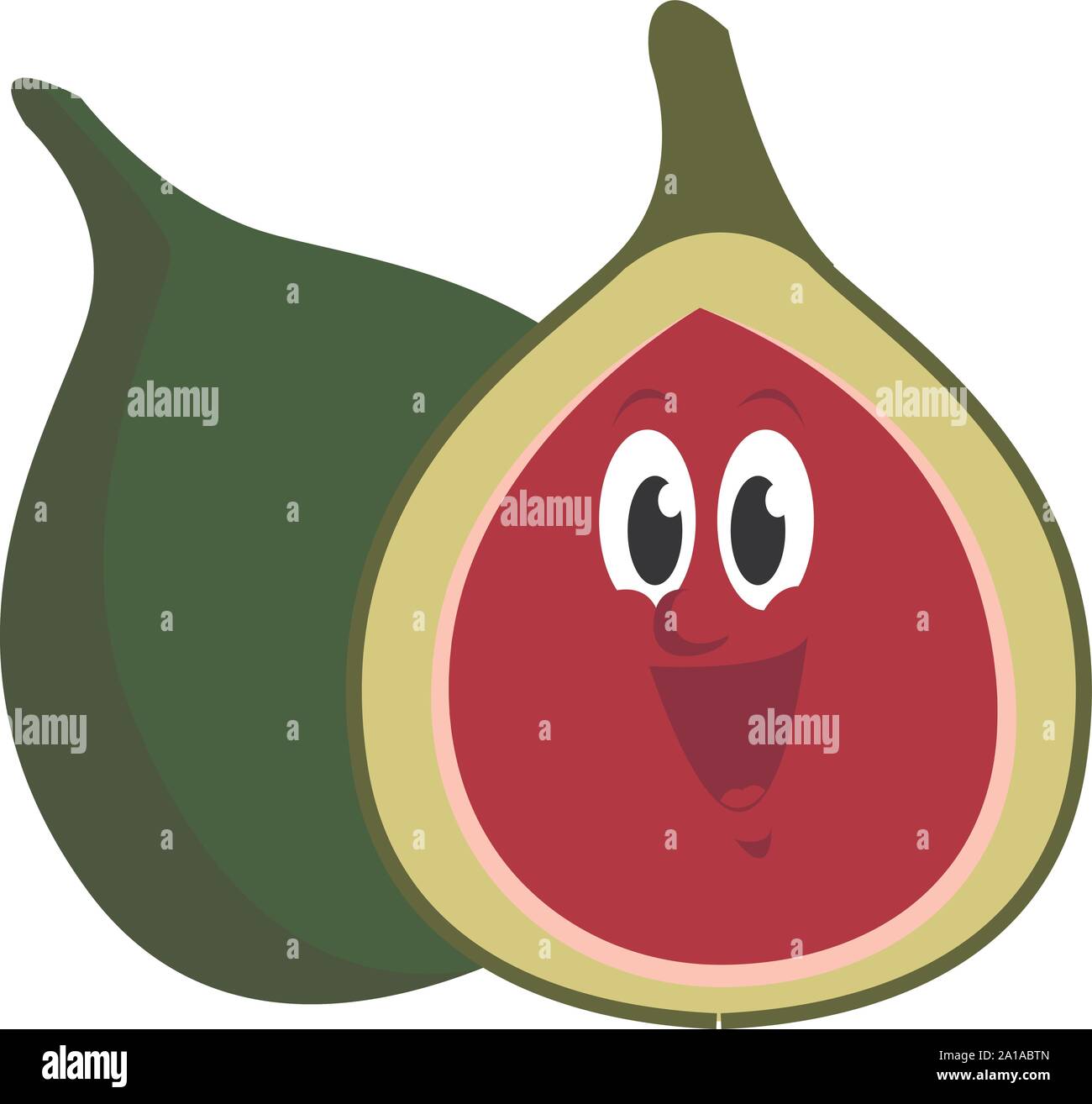 Happy fig, illustration, vector on white background Stock Vector Image ...