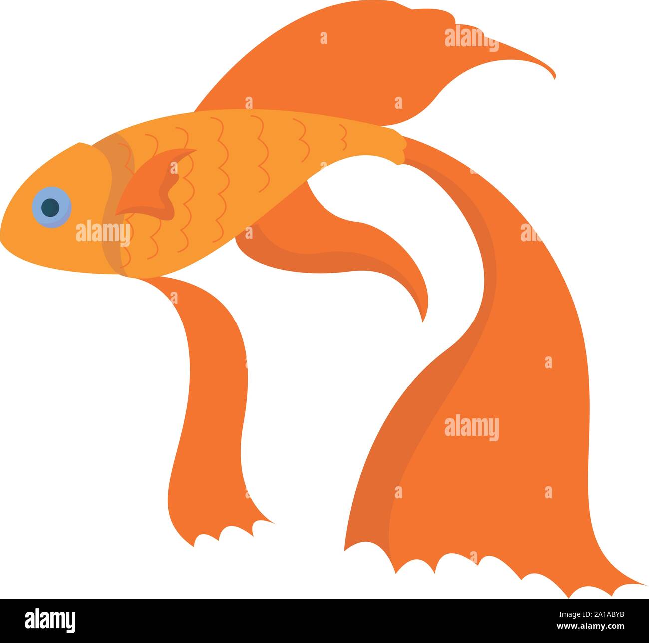 Gold fish, illustration, vector on white background Stock Vector Image ...