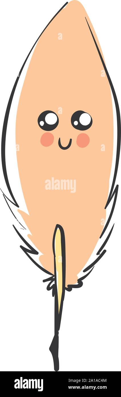 Cute feather, illustration, vector on white background Stock Vector ...