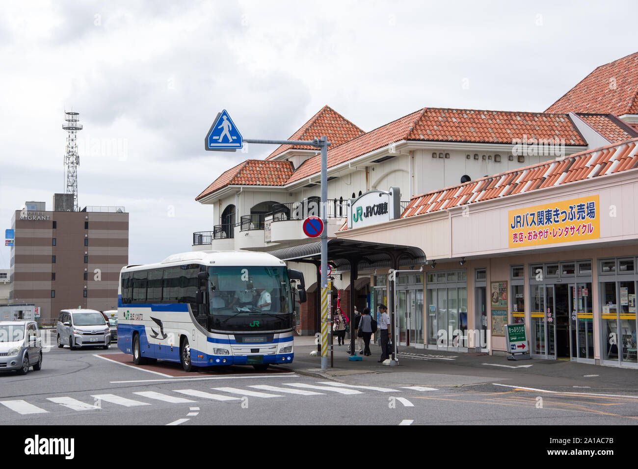 Minamiboso, Chiba, Japan, 09/23/2019 , Japan Railway JR bus Kanto. This ...