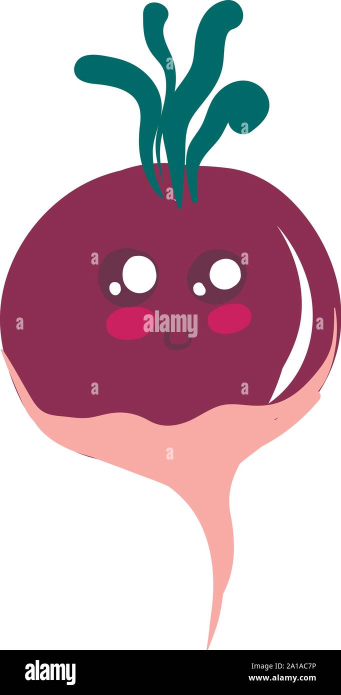 Cute radish, illustration, vector on white background Stock Vector ...