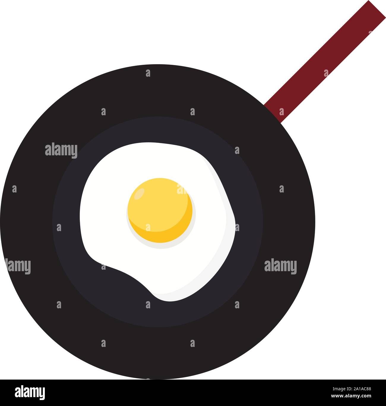 Frying pan, illustration, vector on white background Stock Vector Image ...