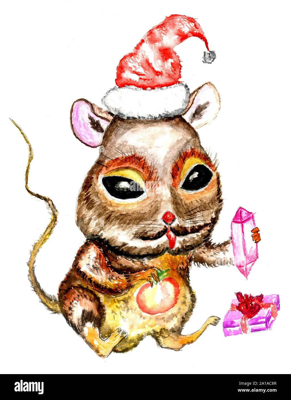 Cute cartoon mouse design, hand drawn illustration in watercolour Stock ...