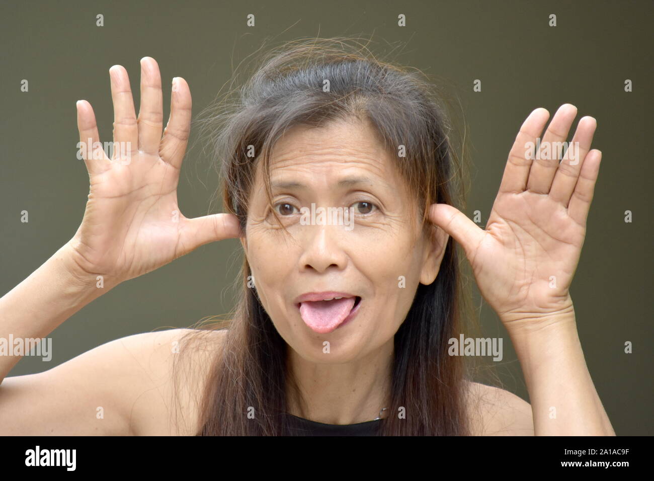 A Woman Making Funny Faces Stock Photo - Alamy