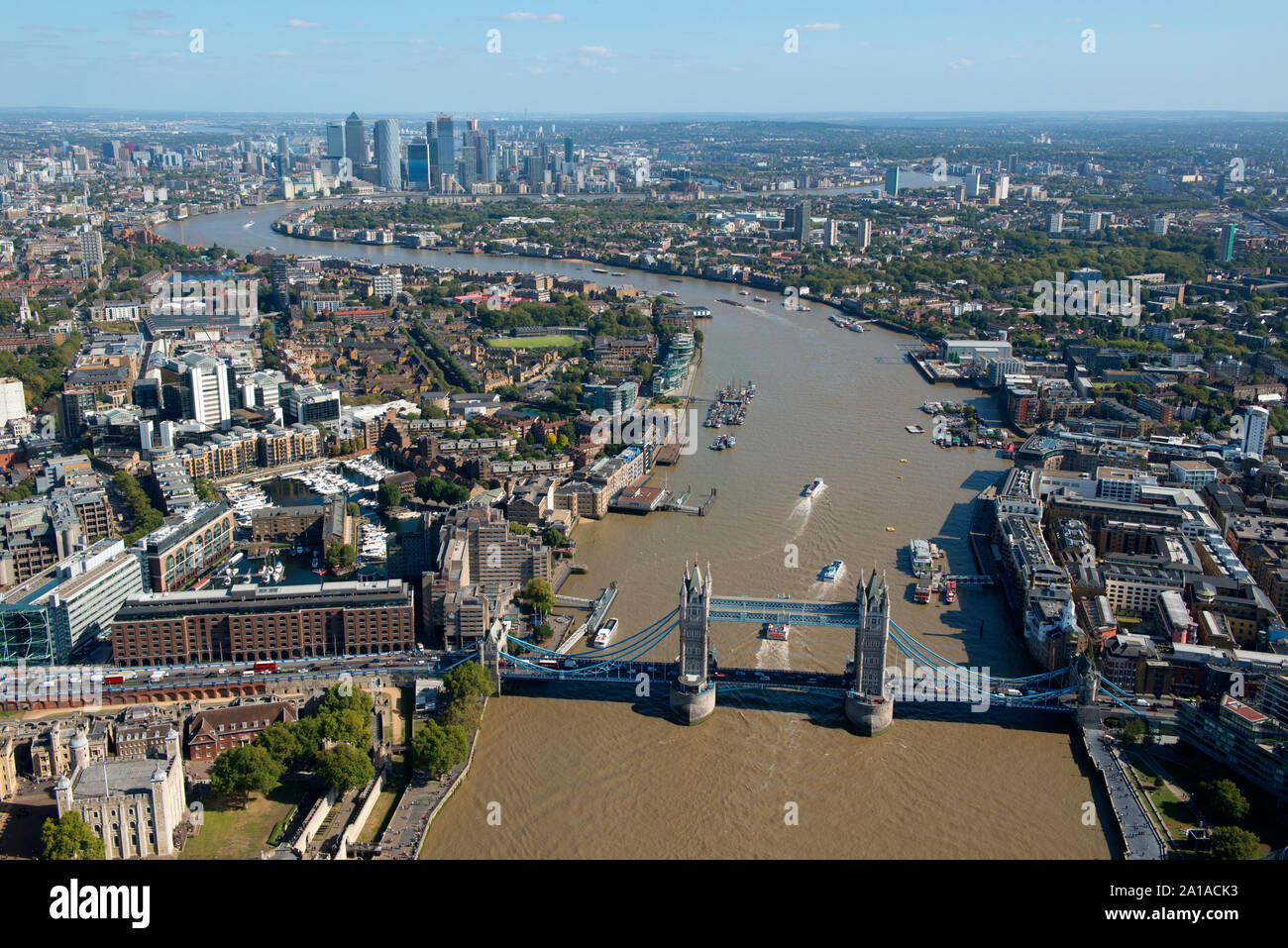 Tower Bridge and the River Thames from the air Stock Photo - Alamy