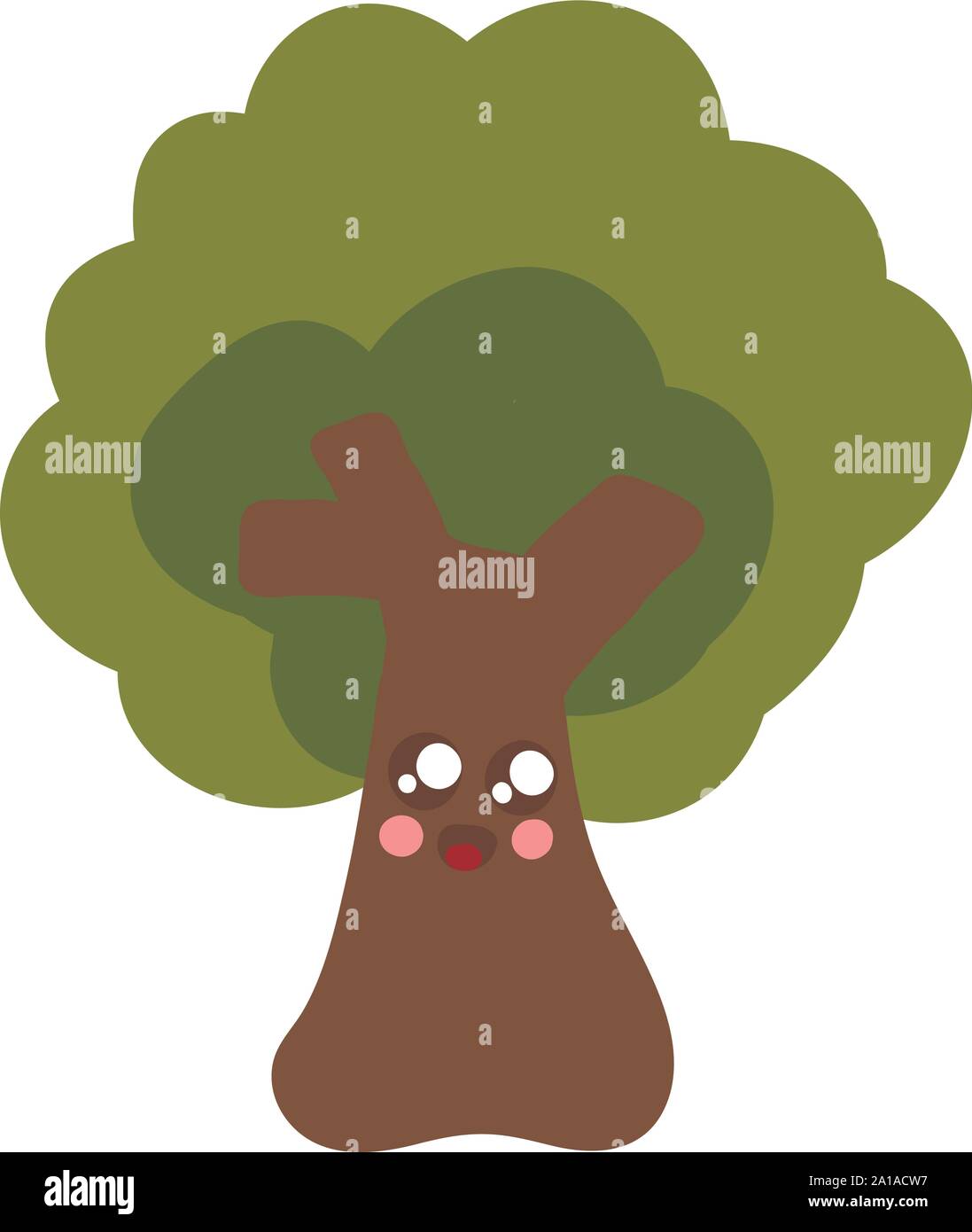 Cute tree, illustration, vector on white background Stock Vector Image ...