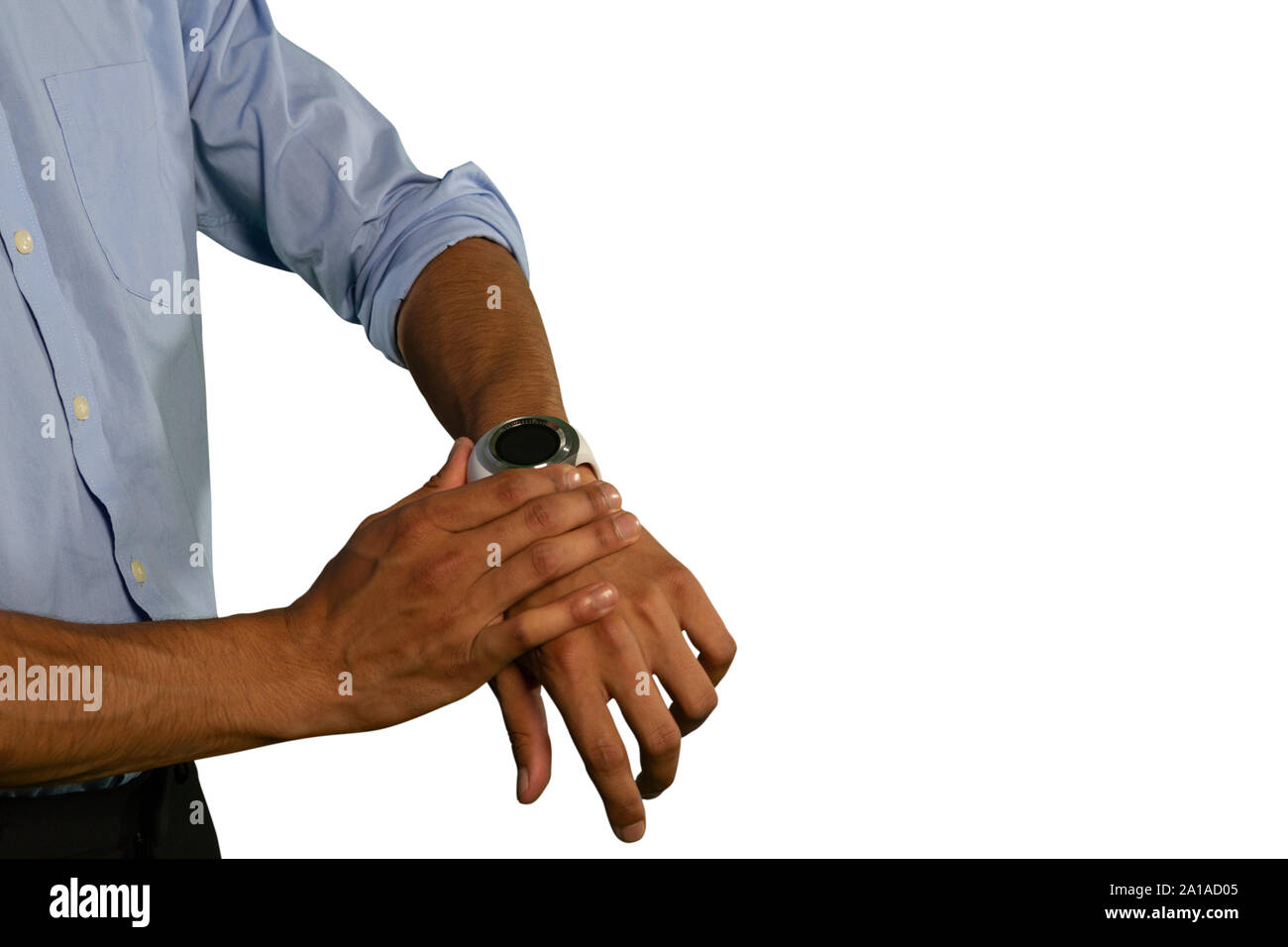 Young man using a smartwatch Stock Photo - Alamy